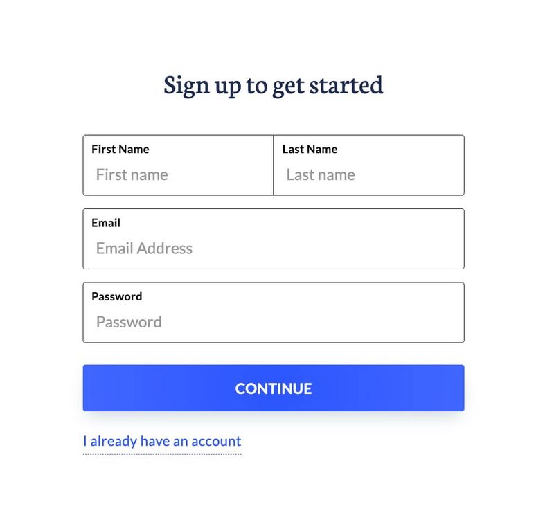 Mobile First Sign Up | Free Webflow Component